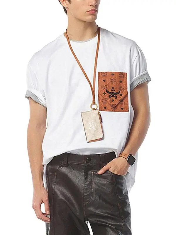 Mcm Monogram Patch Pocket T-shirt In Organic Cotton - White