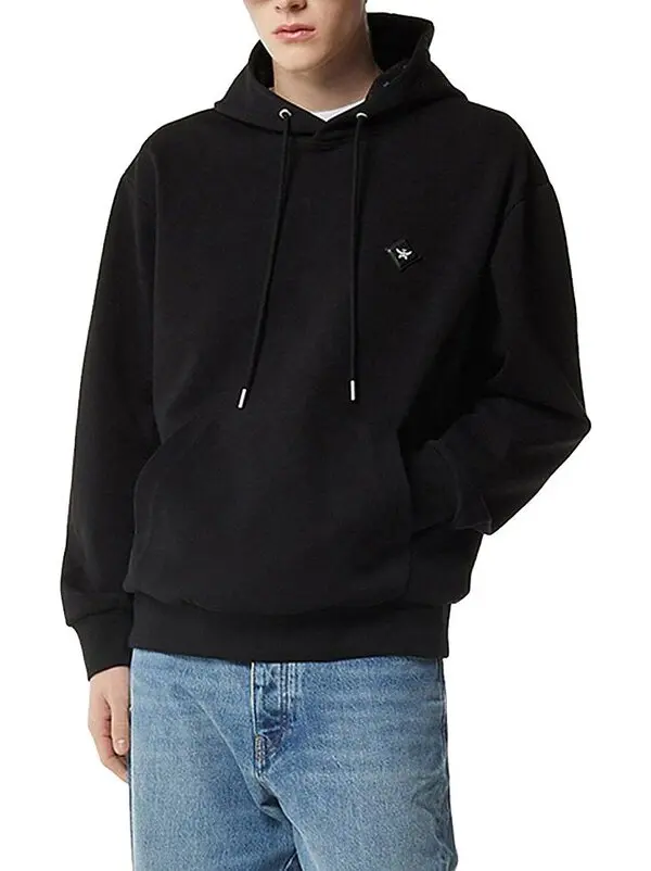 Mcm Essential Logo Patch Ponte Hoodie - Black
