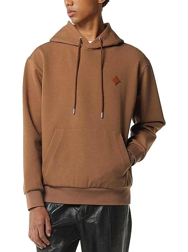 Mcm Essential Logo Patch Ponte Hoodie - Cognac