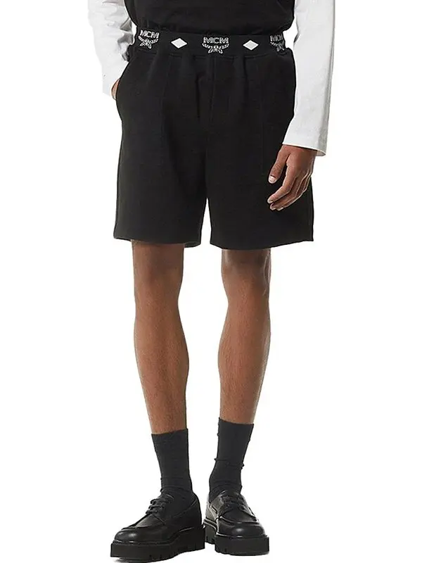 Mcm Essential Logo Ponte Shorts - Black
