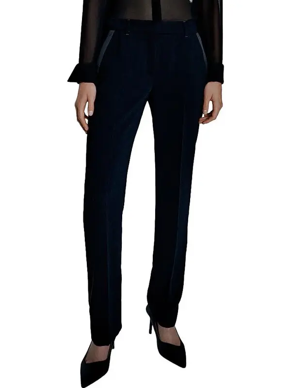 Marella Straight Fit Belted Trousers - Black