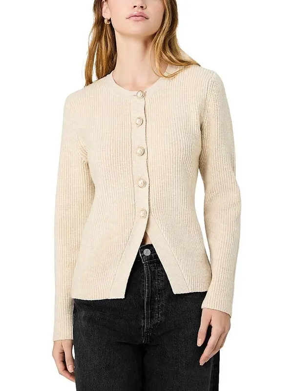 French Connection Marley Knit Button Front Cardigan - Oatmeal