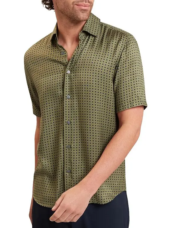 Ted Baker London Regular Fit Geo Tile Shirt - Khaki