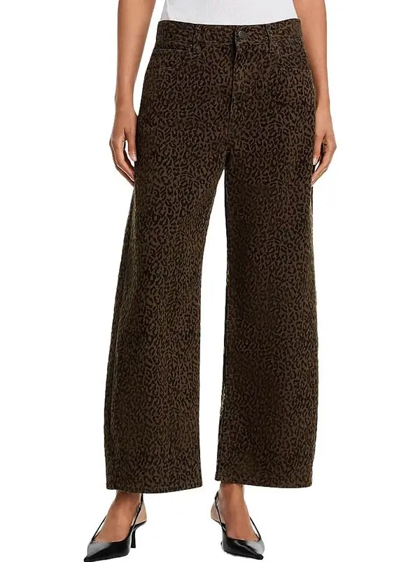 FRAME The Bow High Rise Crop Flocked Jeans - Sandcat