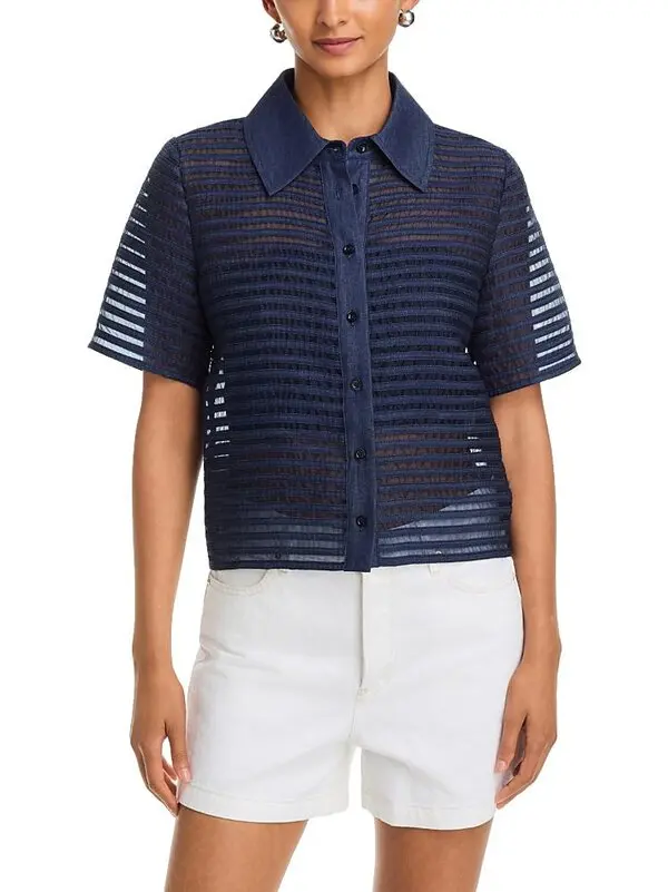 FRAME Lattice Cotton Shirt - Skylight