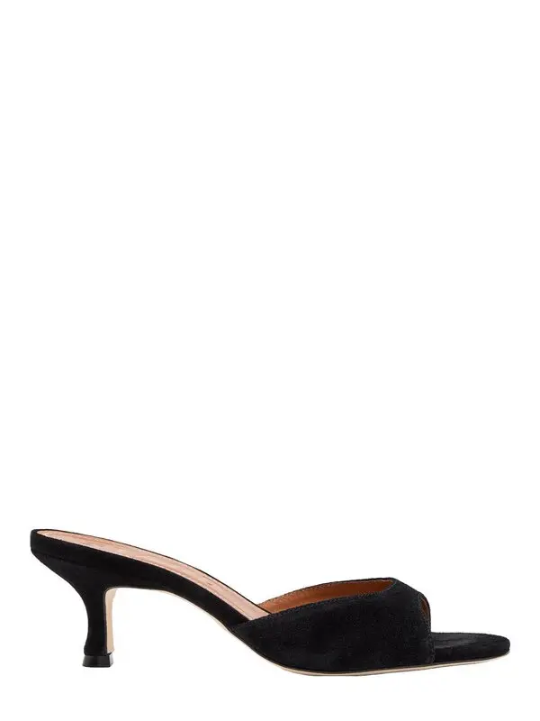 Staud Brigitte 60 Brushed Suede Mules - Black