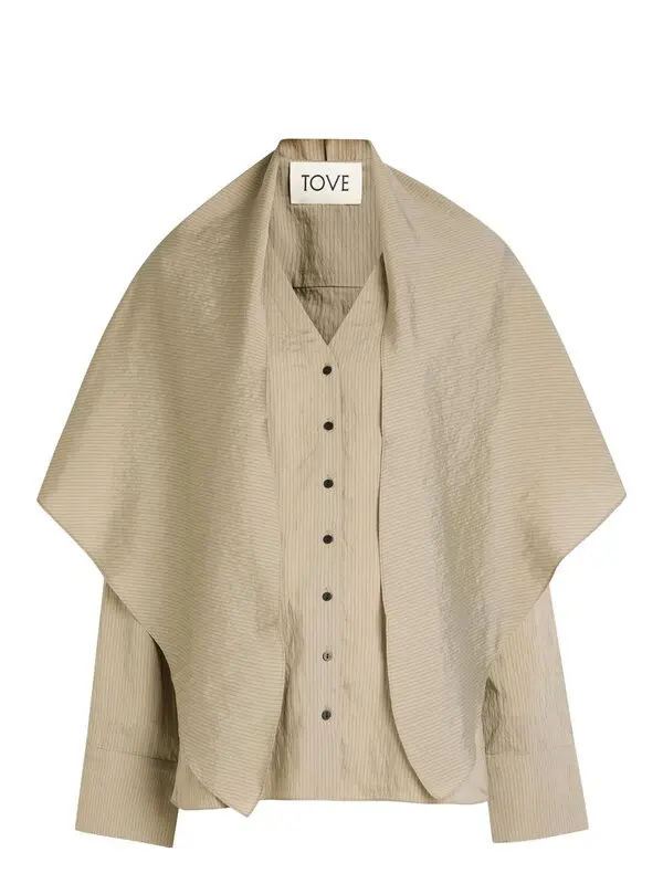 Tove Pinstriped Woven Shirt - Natural