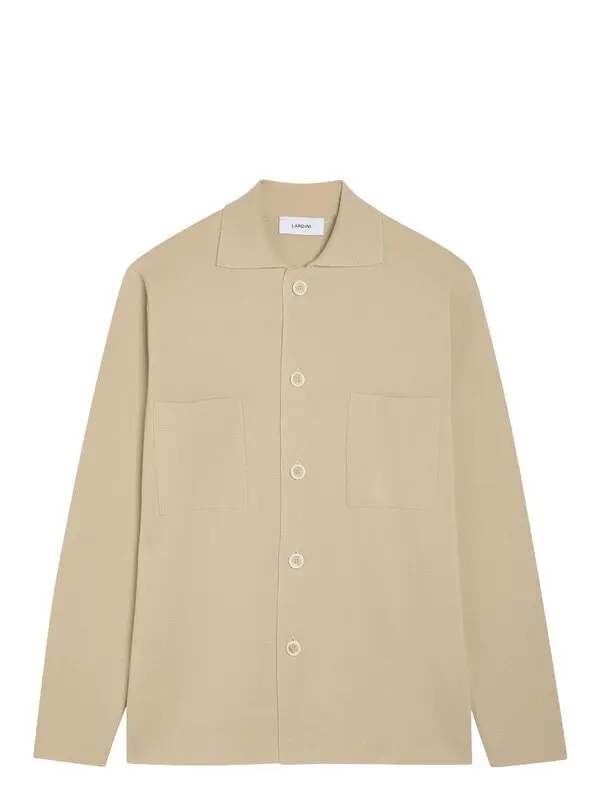 LARDINI Fine-knit Wool Jacket - Beige