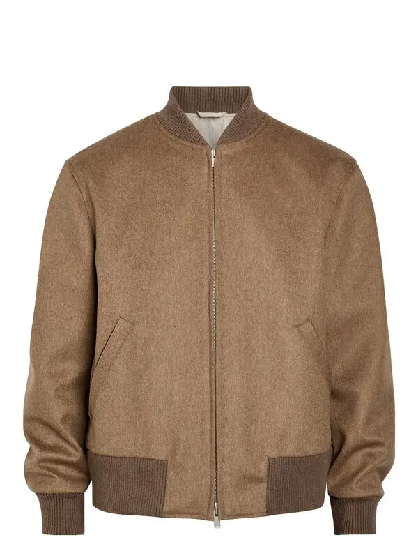 LARDINI Wool Bomber Jacket - Brown