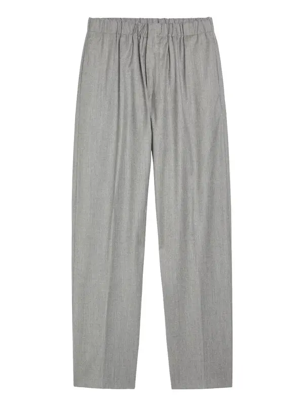 LARDINI Wool And Silk-blend Trousers - Grey