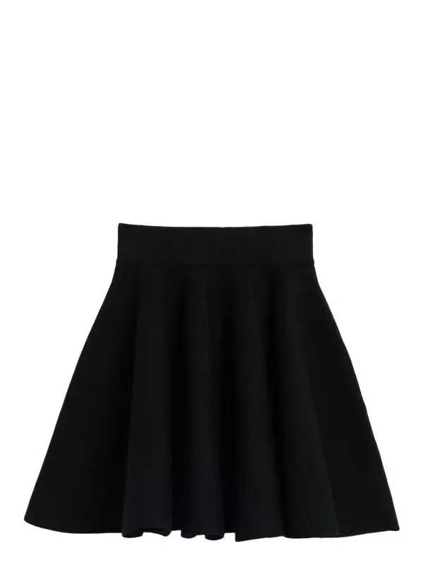 AMI Paris Pleated Midi Skirt - Black