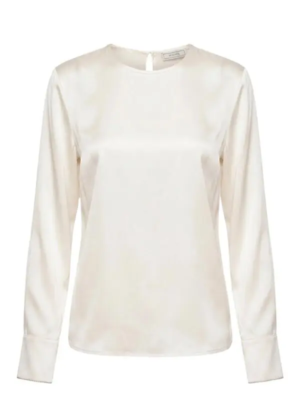 Peserico Satin-finish Long-sleeve Top - Beige