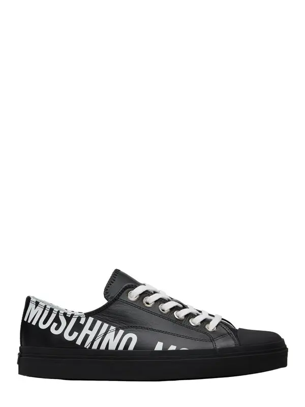 Moschino Print Leather Sneakers - Black
