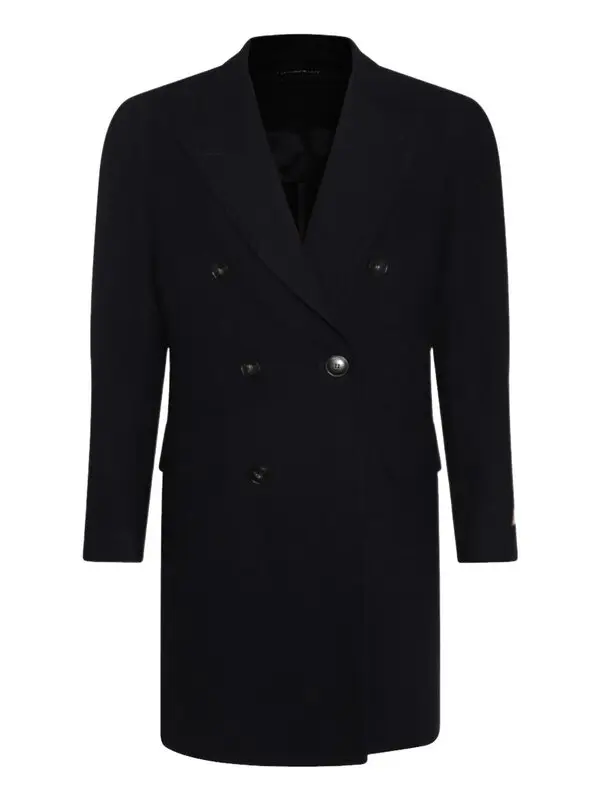 Canali Double-breasted Coat - Black