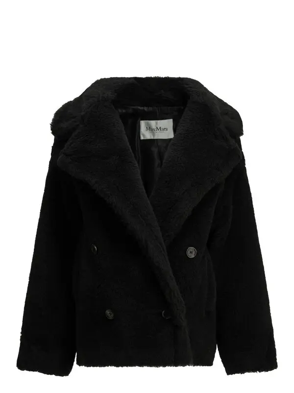 Max Mara Malcuno Double-breasted Alpaca, Virgin Wool, And Silk Blend Jacket - Black