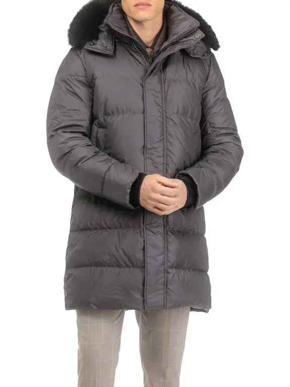 Gorski Apres-ski Parka With Detachable Toscana Lamb Hood Trim - Anthracite/black