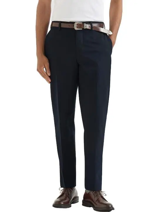Brunello Cucinelli Cotton And Virgin Wool Gabardine Trousers - Blue
