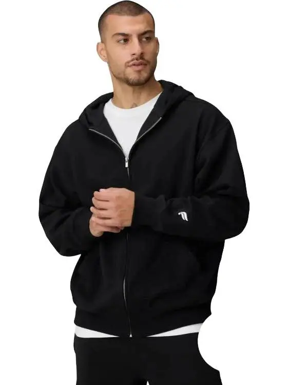 FABLETICS Oversized Full Zip Fleece Hoodie - Black