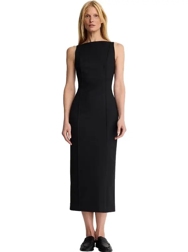 Smythe Sabrina Midi Dress - Deep Black