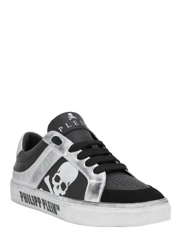 Philipp Plein Low-top Leather Sneakers Retrokickz Tm - Black/silver