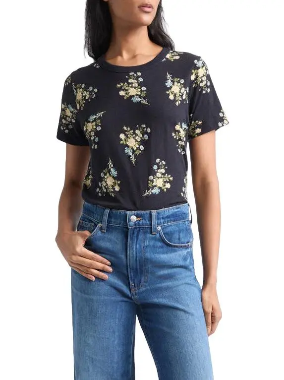 Veronica Beard Carla Floral Print T-shirt - Black Multi