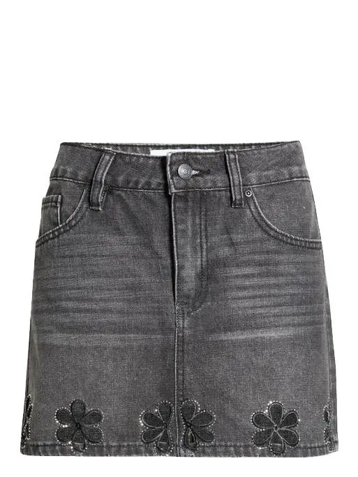 FADE OUT LOUD Charli Denim Miniskirt - Black Wash
