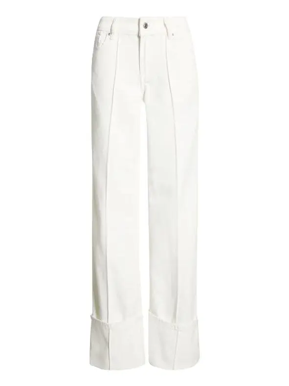 FADE OUT LOUD Ida Selvedge Seamed Wide Leg Jeans - Cloud