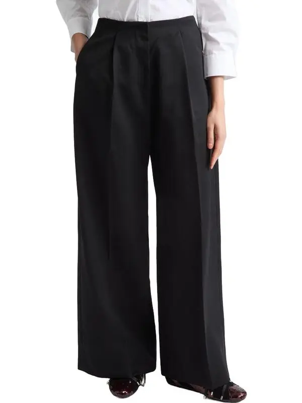 Simone Rocha Back Bow Wide Leg Trousers - Black