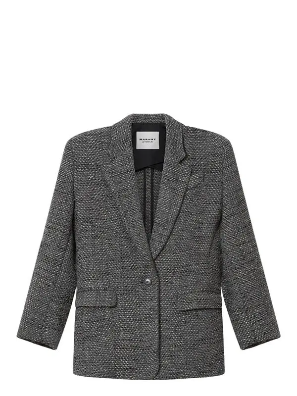 MARANT ETOILE Parly" Herringbone Wool-blend Tailored Jacket - Anthracite