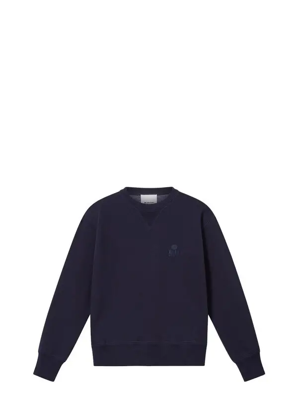 Isabel Marant Étoile Im Marant" Embroidered Cotton Fleece Sweatshirt - Navy Blue