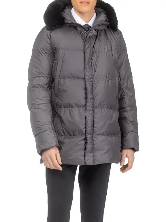 Gorski Down Parka With Toscana Lamb Hood Trim - Anthracite/black