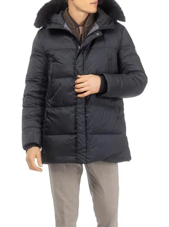 Gorski Down Parka With Toscana Lamb Hood Trim - Black/black