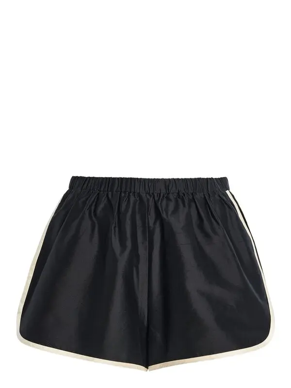 Donni. Striped Silk Taffeta Mini Shorts - Black