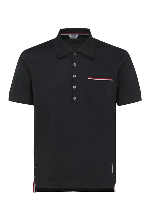 Thom Browne Short Sleeves Polo - Grey