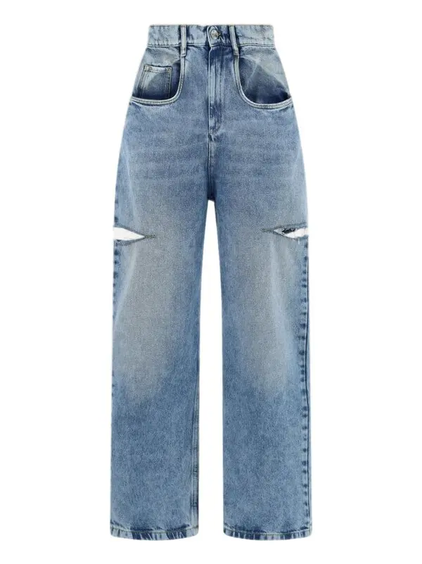 MAISON MARGIELA Cotton Jeans With Cut-out Detail - Blue