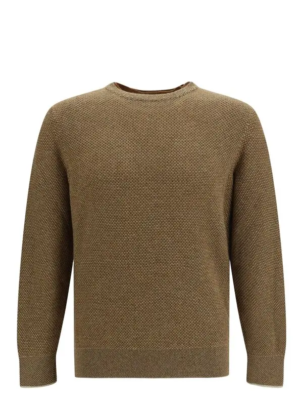 Loro Piana Varallo Crew Neck Sweater In Baby Cashmere - Brown