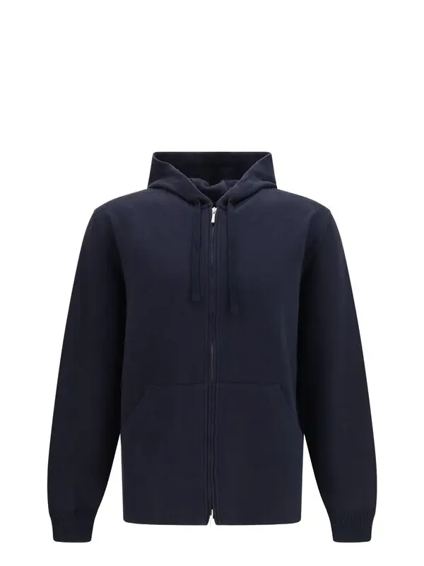 Loro Piana Whitney Hooded Sweatshirt In Luxury Fleece Jersey - Blue