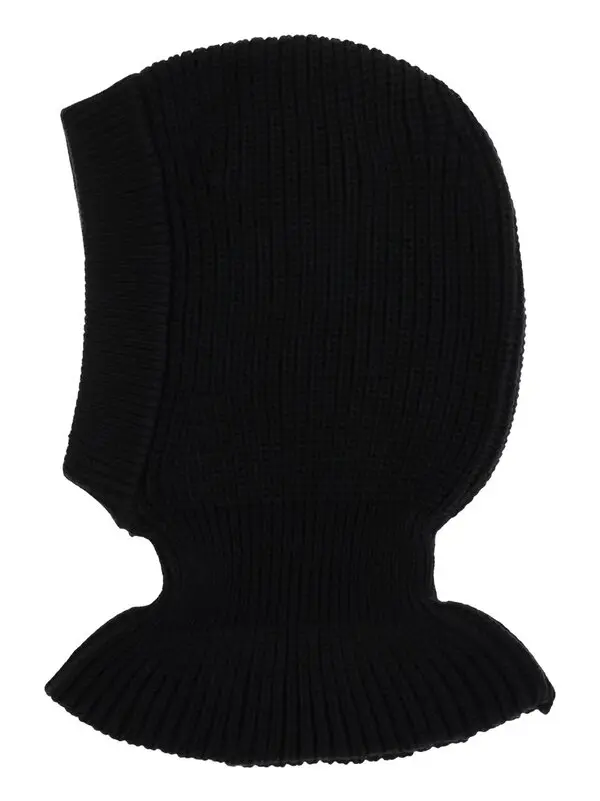 LEMAIRE Ribbed Wool Balaclava - Black
