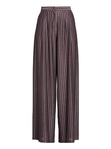 Momoni Burgundy High-waisted Wide-leg Pants - Red