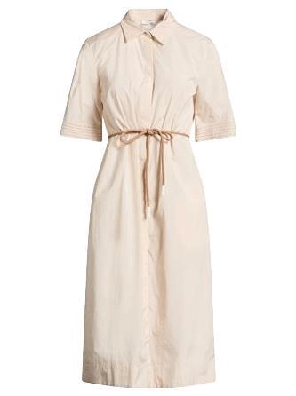 Peserico Midi Shirt Dress With Crystals - Beige