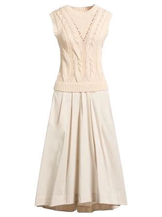 Peserico Cotton Blend Midi Dress - White