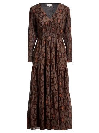 Antik Batik Floral Print Chiffon Maxi Dress - Green