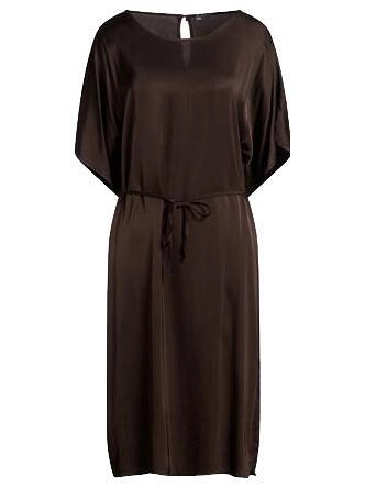 OLTRE Dark Viscose Midi Dress - Brown