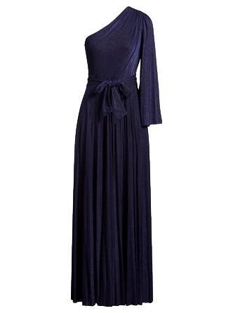OLTRE One-shoulder Maxi Dress - Navy