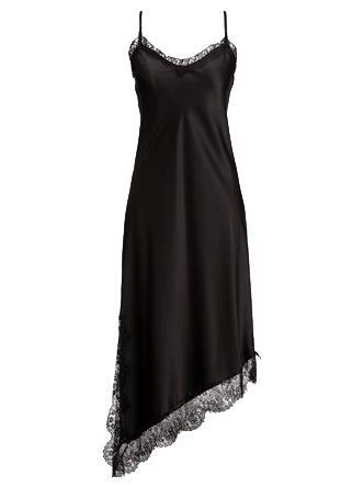 OLTRE Maxi Dress With Lace Trims - Black