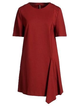 MANILA GRACE Asymmetrical Crewneck T-shirt Dress - Red