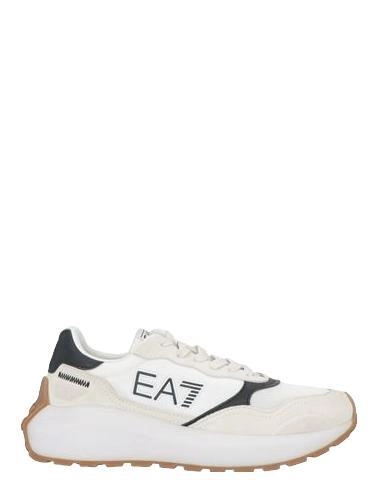 EA7 Leather And Polyester Low-top Sneakers - Ivory