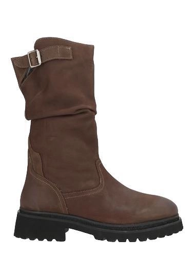 CAFÈNOIR Leather Buckled Boots - Brown