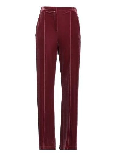 Patrizia Pepe Velvet Wide-leg Pants - Red
