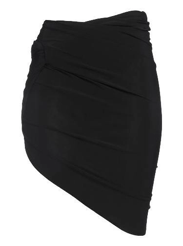 Jacquemus Asymmetric Gathered Midi Skirt - Black